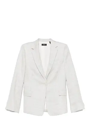 Theory Houndstooth Blazer - White