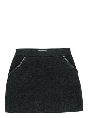 SELF-PORTRAIT Knitted Mini Skirt - Grey