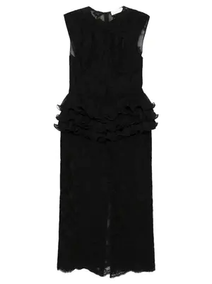 Zimmermann Crush Lace Frill Dress - Black