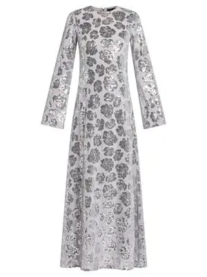 ROTATE BY BIRGER CHRISTENSEN Sequinned Chiffon Maxi Dress - Grey