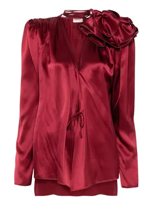 Magda Butrym Silk Flower Blouse - Red