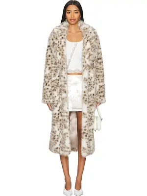 Majorelle X Emma Rose Lola Faux Fur Coat - Snow Leopard