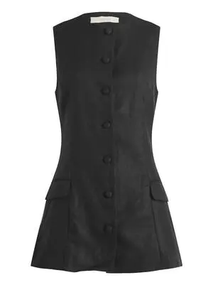 Faithfull The Brand Jane Linen Vest - Black