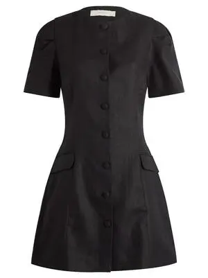 Faithfull The Brand Emma Linen Mini Dress - Black