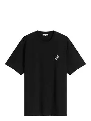 JW Anderson Jersey Anchor Embroidery T-shirt - Black