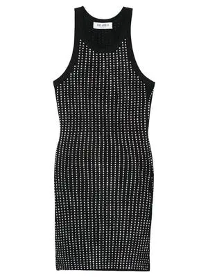 Attico Rhinestone Mini Dress - Black