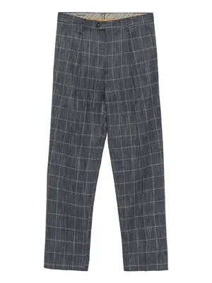 Etro Windowpane Patterned Trousers - Blue