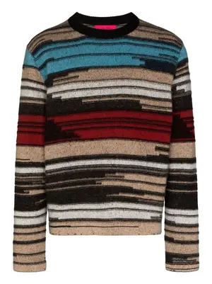 THE ELDER STATESMAN Striped Sweater - Neutrals