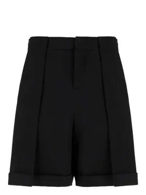 Balmain Wool Bermuda Shorts - Black