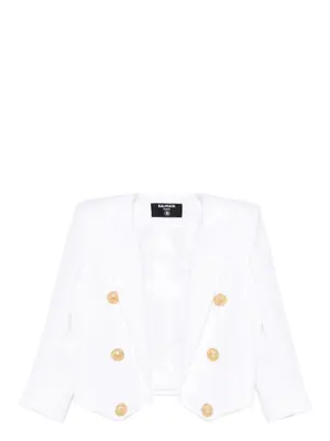 Balmain Textured Blazer - White