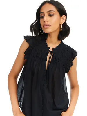 Allison Beaded Mckay Top - Black