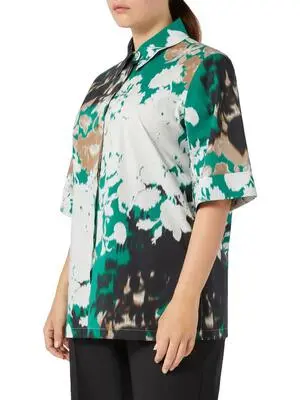 Marina Rinaldi Finito Abstract Print Shirt - White