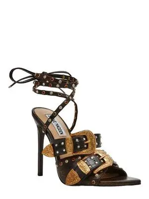 Steve Madden Steve Madden Saddle Embellished Ankle Strap Sandal Brown Multi