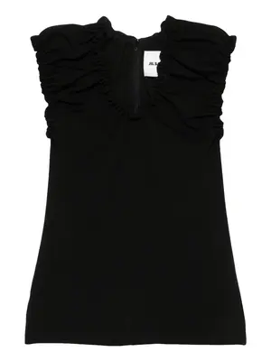 JIL SANDER Gathered Blouse - Black