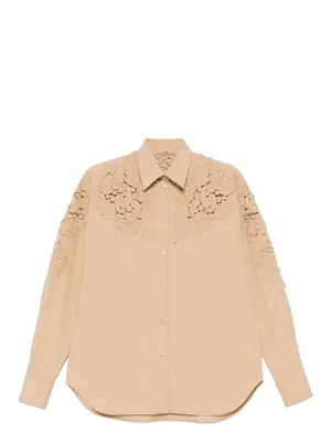 Ermanno Scervino Floral-appliqué Shirt - Brown