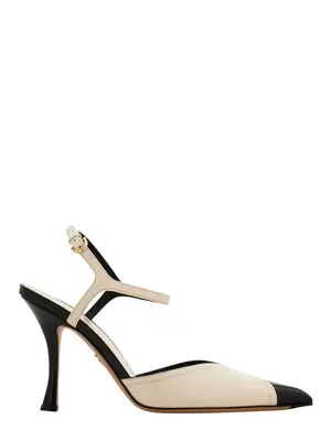 SALVATORE FERRAGAMO Ferragamo 95mm Contrasting-Inlays Pumps