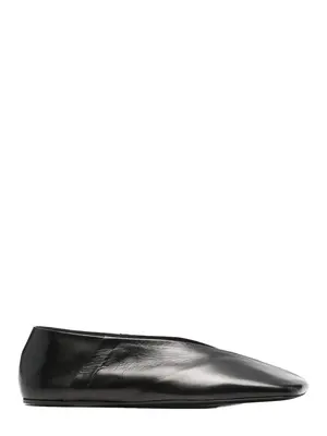 JIL SANDER Leather Ballet Flats - Black