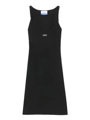 Off-White Stamp Rib Tank Dress - Black/white