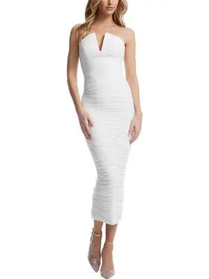 Dress The Population Ferra Ruched Dress - Off White