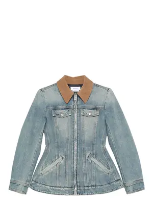 Alexander McQueen Peplum Denim Jacket - Blue