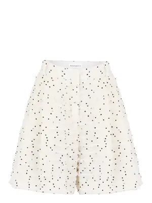 Nina Ricci Pleated Tweed Shorts - White