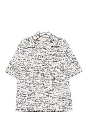 Marni Pencil Logo-print Shirt - White