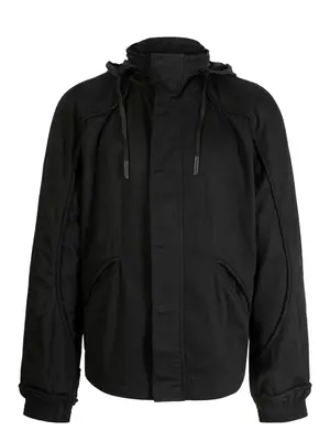 Alexander McQueen Hooded Bomber Jacket - Black
