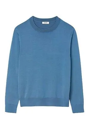 Sandro Crewneck Fine-knit Jumper - Blue Office