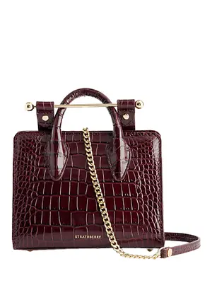 Strathberry The Nano Leather Tote - Burgundy