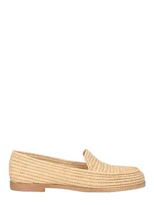 PALOMA BARCELO Raffia Loafers - Beige