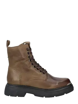 MJUS Military Leather Ankle Boots - Green