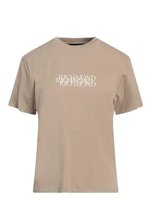 John Richmond Logo-print Jersey T-shirt - Beige