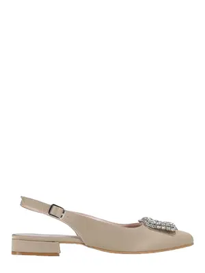 NILA & NILA Satin Slingback Ballet Flats - Sage Green