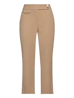 Seductive Straight-Leg Crepe Pants Beige