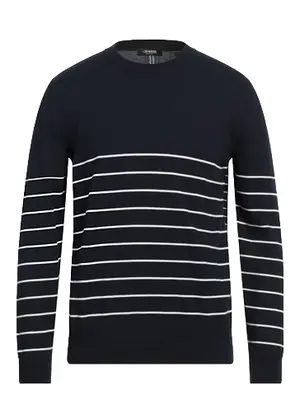 MASQ 39 Striped Lightweight Knit Sweater - Blue