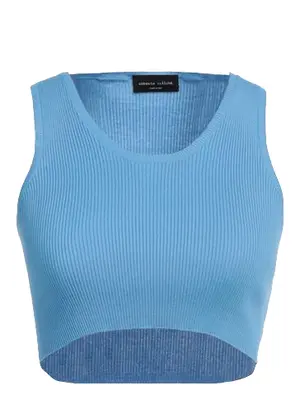 ROBERTO COLLINA Knitted Crop Top - Blue