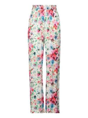 KAOS Wide-leg Floral-print Pants - Ivory