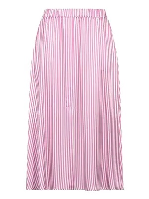 SHIRTAPORTER Midi Striped Flared Skirt - Red