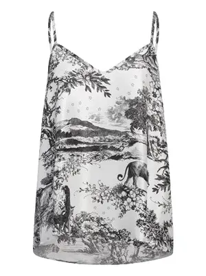 SHIRTAPORTER Floral-print Satin Camisole - White