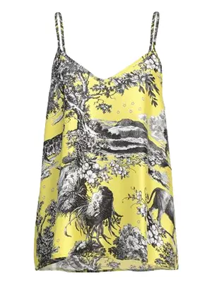 SHIRTAPORTER Floral-print Satin Camisole - Yellow