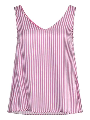 SHIRTAPORTER Striped Satin Top - Purple