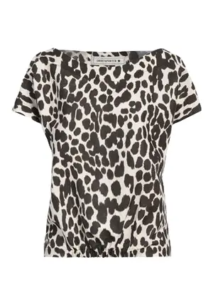 SHIRTAPORTER Animal Print Top - White
