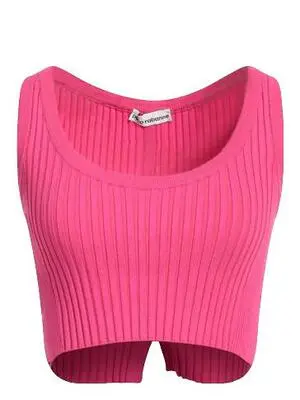 Rabanne Cotton-elastane Blend Knit Top - Fuchsia
