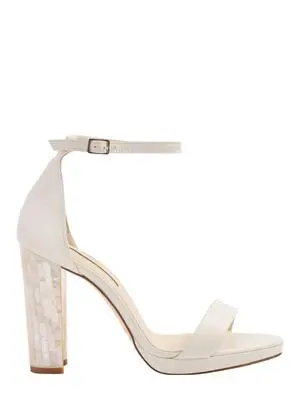 FREYA ROSE Dove Ankle Strap Pearl Heel Sandal - White