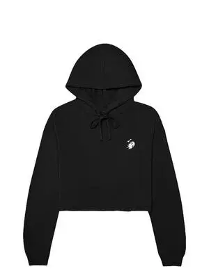 DALIX Heartly Ghost Cropped Hoodie - Black