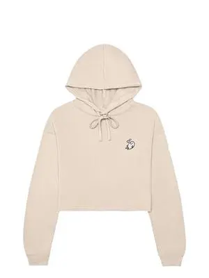 DALIX Heartly Ghost Cropped Hoodie - Heather Dust