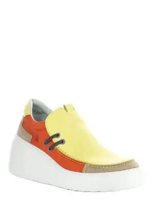 Fly London Fly London Davy Platform Wedge Sneakers Taupe/yellow/orange
