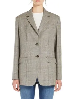 MAX MARA Weekend Max Mara Burgos Plaid Wool Blazer