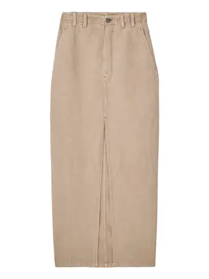Brunello Cucinelli Denim Midi Skirt - Neutrals