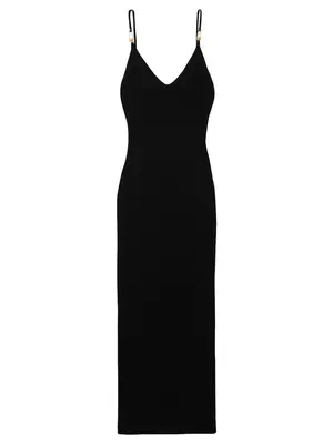 Versace Embellished Stretch-jersey Midi Dress - Black